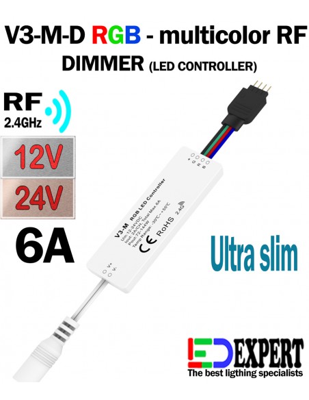 Mini RGB, RF remote controlled dimmer LED controller in Stock Ireland