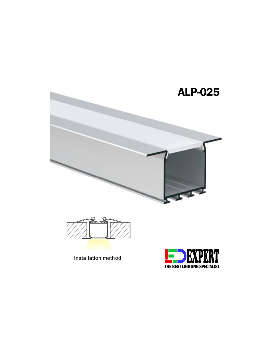 ALP-025 25 mm Deep with Flange - LED Aluminium profile - 2m