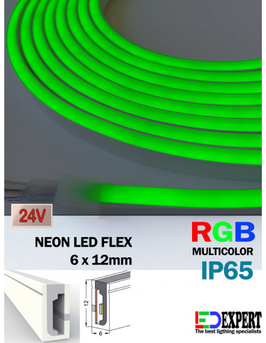 5M Neon Flex - 6 x 12 mm RGB - IP65 - Professional grade