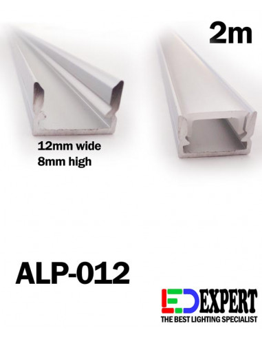ALP-012 8mm x 12mm- no Flange LED Aluminium profile - 2 m