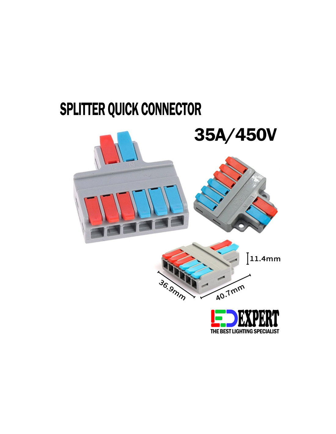 2 TO 6 SPLITTER QUICK CONNECTOR - 2 TO 2x3 35A/450V