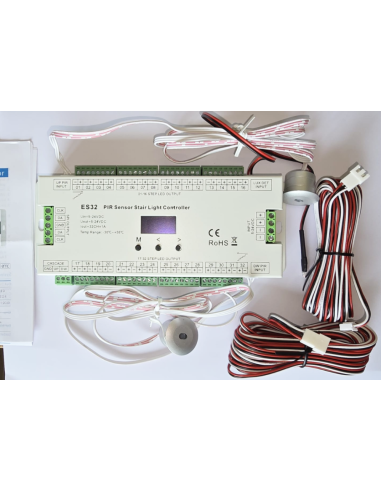 Stair Lights controller with PIR sensors and rail control ES32